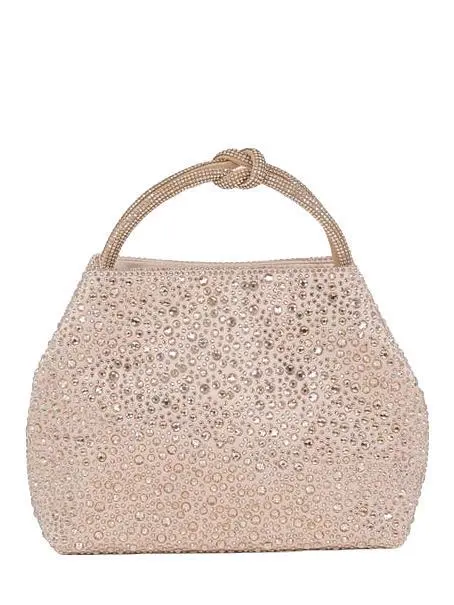 Badgley Mischka Joy Mix Crystal Mini Bucket Handbag - Champagne
