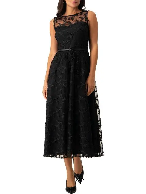 IVONNE Sleeveless Textured Maxi Dress - Black