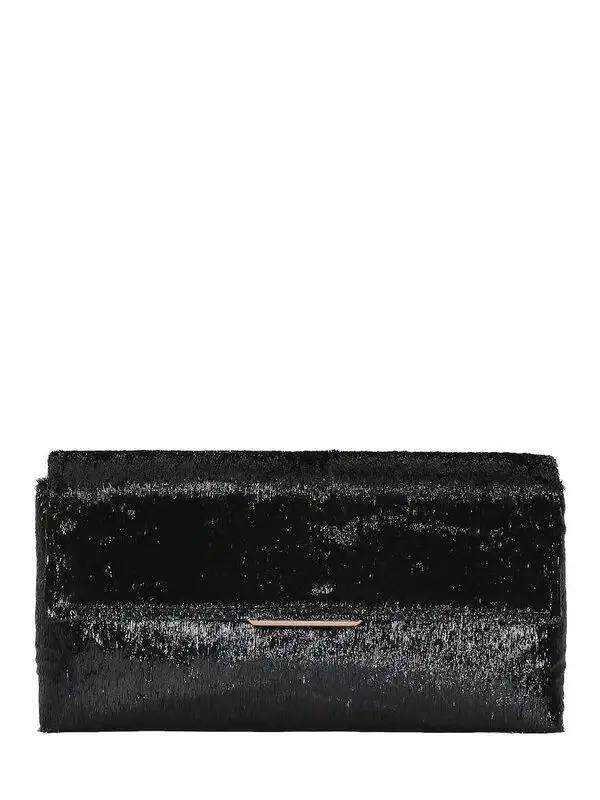 Badgley Mischka Angel Faux Pony Hair Envelope Clutch - Black