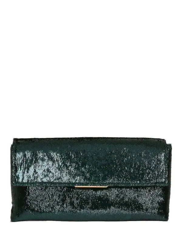 Badgley Mischka Angel Faux Pony Hair Envelope Clutch - Emerald