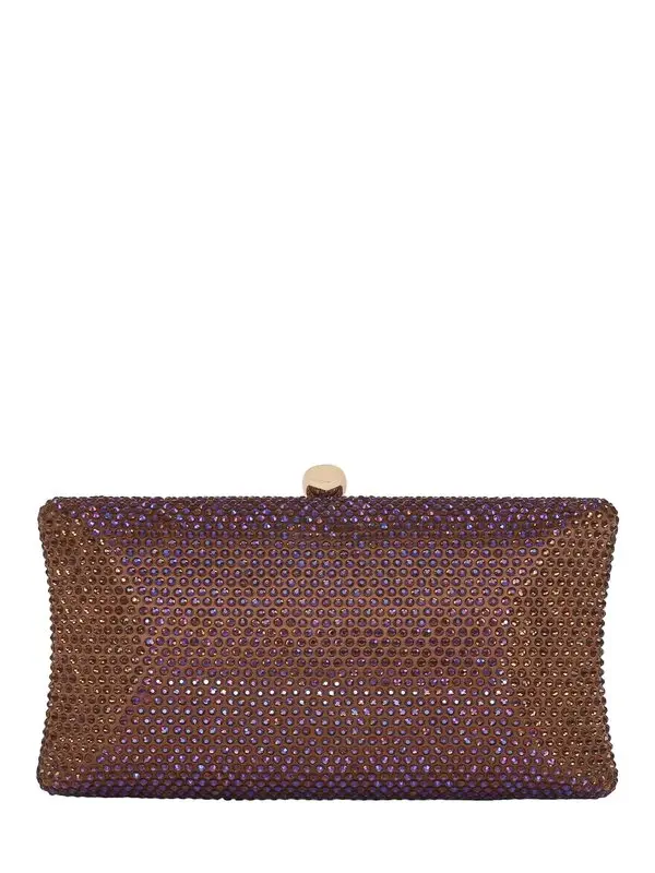 Badgley Mischka Nia Fully Crystal Minaudiere - Brown