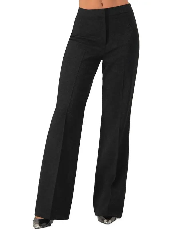 IVONNE Straight-leg Pants With Zipper - Black