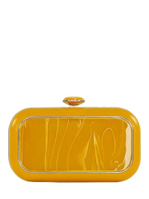 Badgley Mischka Acrylic Medallion Minaudiere - Honey