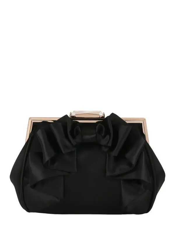 Badgley Mischka Mae Bow Pouch Clutch - Black