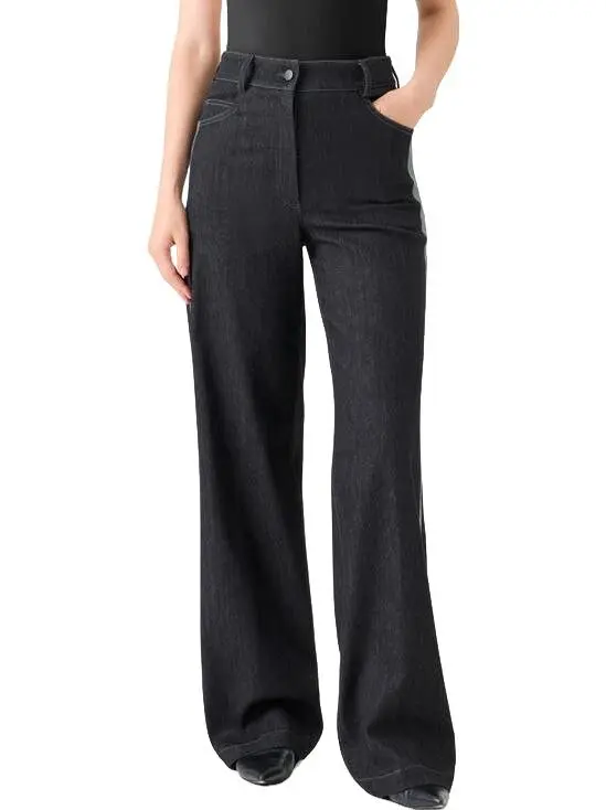 Akris High-rise Wide-leg Jeans - Black