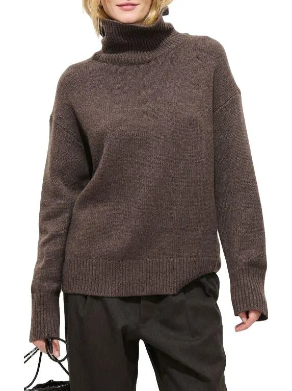 ALEX MILL Nottinghill Merino Wool Blend Turtleneck Sweater - Molasses