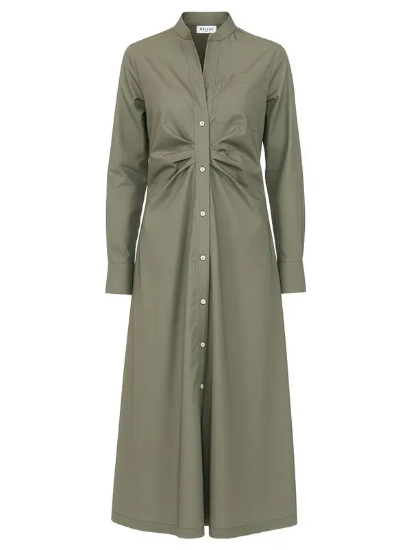 CALLAS MILANO Genny Long Sleeve Shirt Dress - Olive