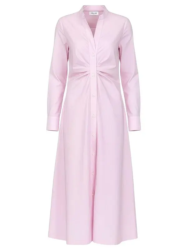 CALLAS MILANO Genny Long Sleeve Shirt Dress - Pink