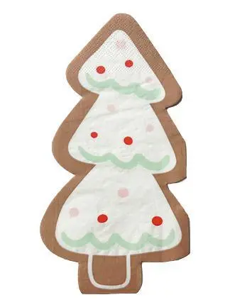 DAYDREAM SOCIETY Christmas Tree Cookie Guest Napkins - Assorted Pre-pack