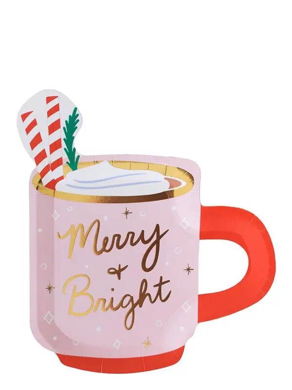 DAYDREAM SOCIETY Baking Spirits Bright" Christmas Mug Small Plates - Assorted Pre-pack