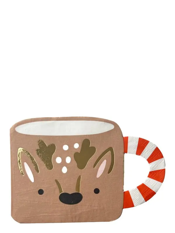 DAYDREAM SOCIETY Reindeer Christmas Mug Paper Napkins - Assorted Pre-pack