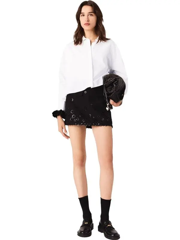 Maje Embroidered Skort - Black