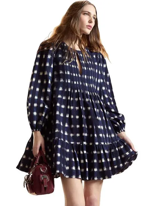 Cynthia Rowley Pintuck Mini Dress - Navy Multi