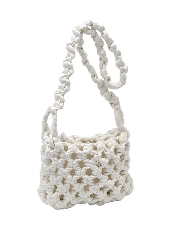 MODA LUXE Braided Woven Crossbody - White