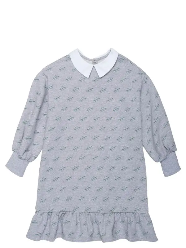 THE SUNDAY COLLECTIVE Sweatshirt Dress With Trumpet Sonatine Print - Heather Grey