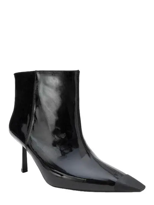 PROLOGUE SHOES Rassel Pointed Toe Boots - Black Patent Faux Leather