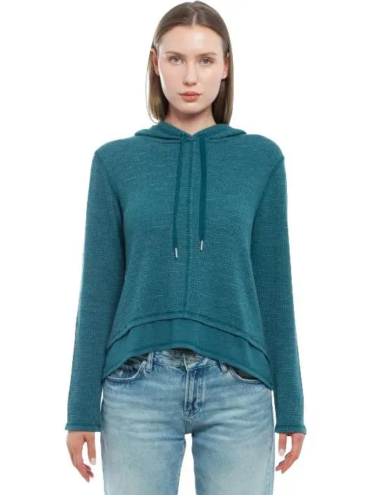 WILT CLOTHING Long Sleeve Double Peplum Hoodie - Legion Blue