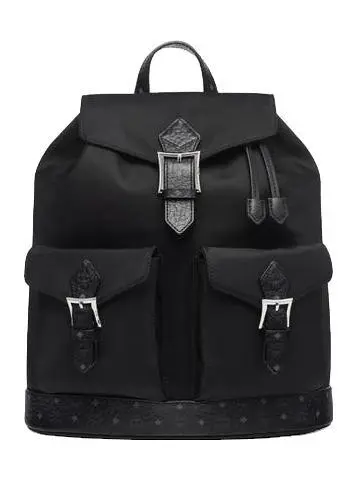 Mcm Small Aren Drawstring Backpack - Black