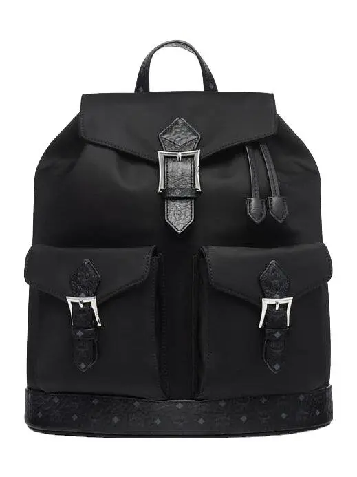 Mcm Small Aren Drawstring Backpack - Black