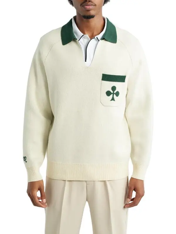 MALBON King Of Clubs Polo Sweater - Canvas