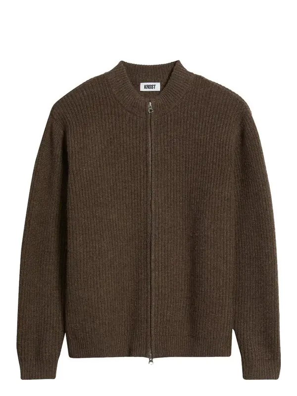 KROST Liv Wool Zip Cardigan - Espresso