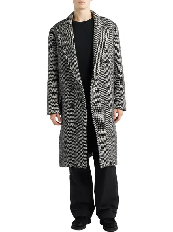 KROST Elliot Herringbone Overcoat - Black