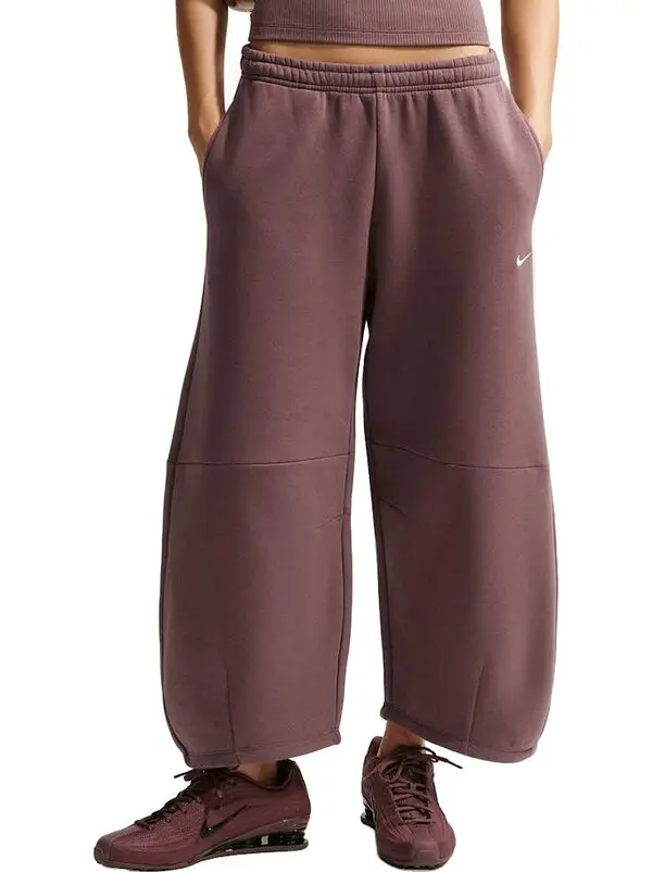 Nike Phoenix Fleece Loose Crop Barrel Pants - Tattoo/sail
