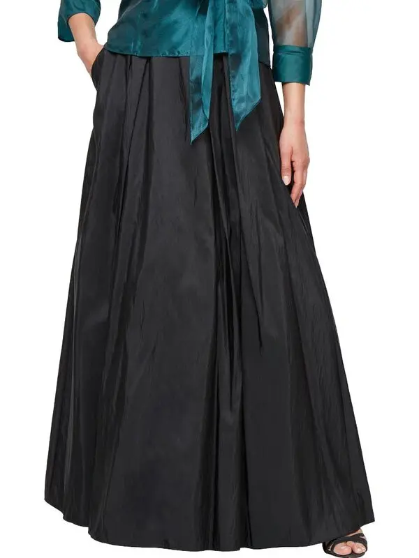Alex Evenings Taffeta A-line Skirt - Black