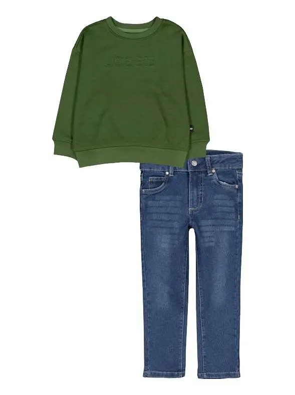 Joe's Jeans Fleece Sweatshirt And Straight-leg Jeans Set - Uniform Green