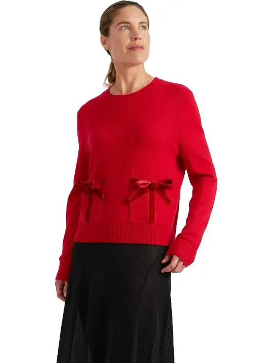 Chinti & Parker Wool-cashmere Bow Sweater - Velvet Red