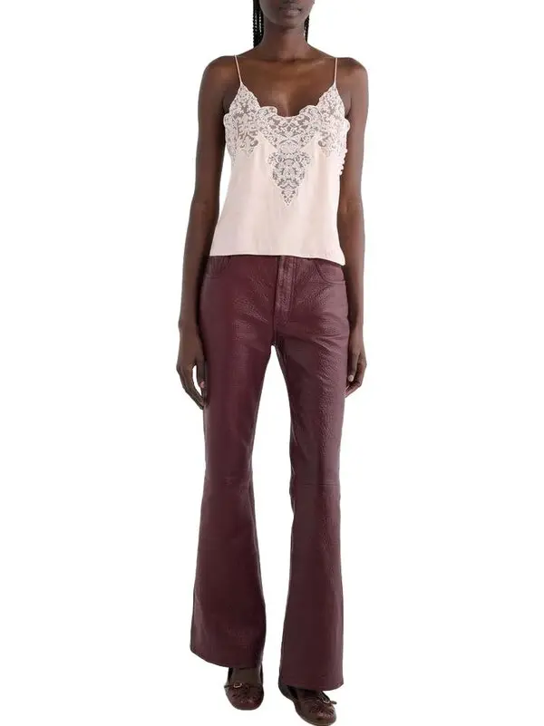 Chloé Washed Silk Satin & Lace Camisole - Airy Pink