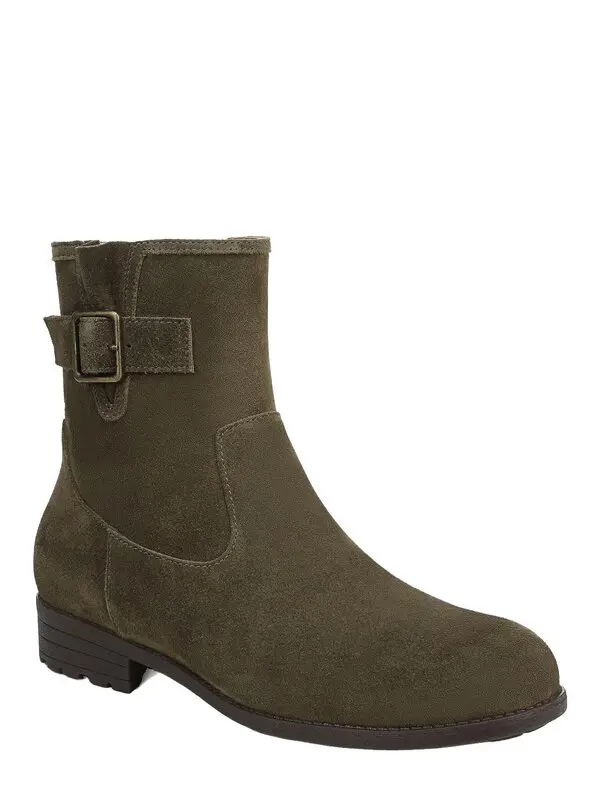Vionic Buckled Ankle Boot - Dark Olive