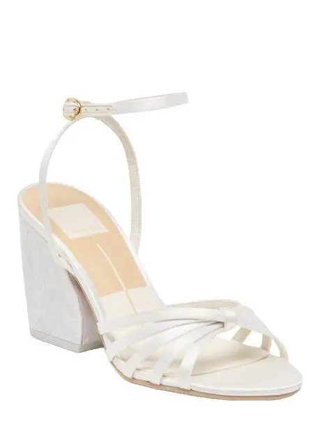 Dolce Vita Veronica Ankle Strap Sandal - True White Satin