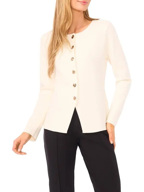 Ted Baker London Collarless Cardigan - Vanilla Ice