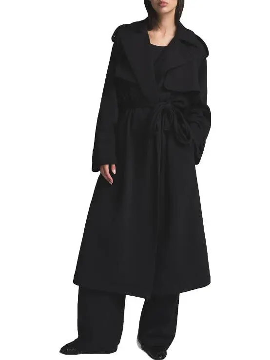 SKIMS Fleece Trench Coat - Onyx