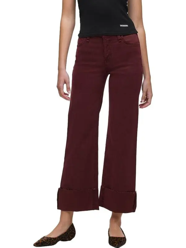 Hudson Jeans Rosie High-rise Wide Leg Cuffed Jeans - Port Royal