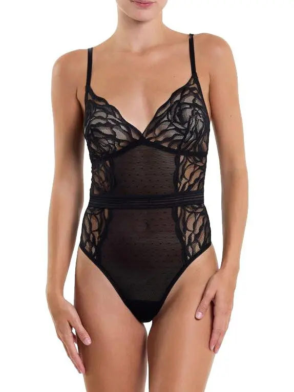 Hanky Panky Sheer Mesh Bodysuit - Black
