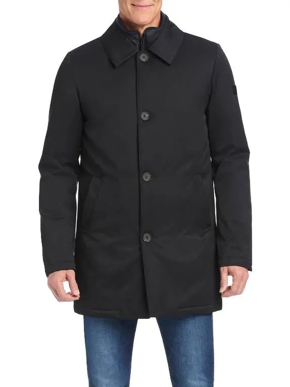 Vince Camuto Rain Tek Coat With Removable Bib - Black