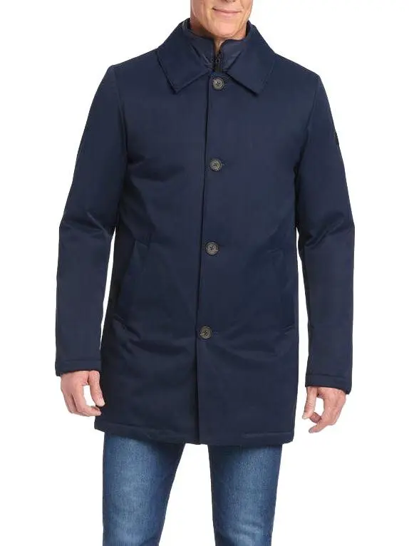 Vince Camuto Rain Tek Coat With Removable Bib - Navy