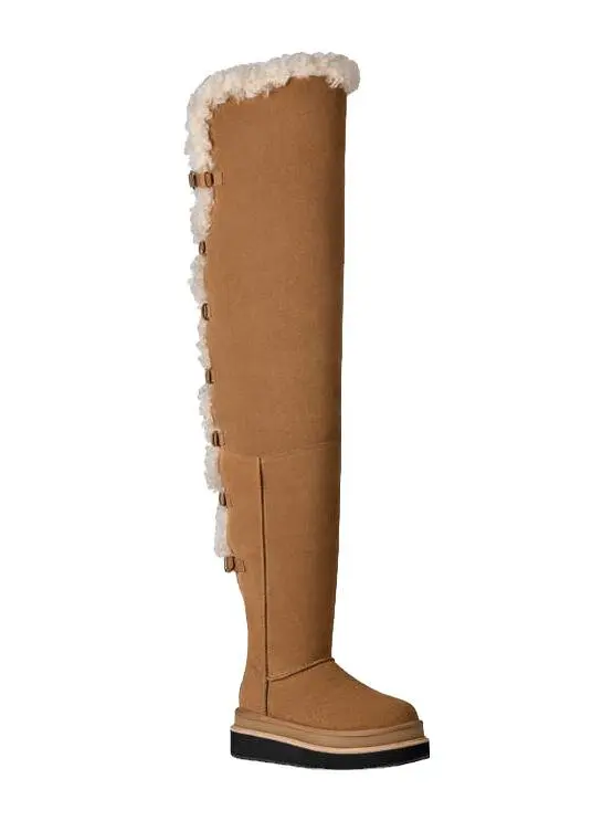 UGG X Sacai Thigh High Boots - Chestnut