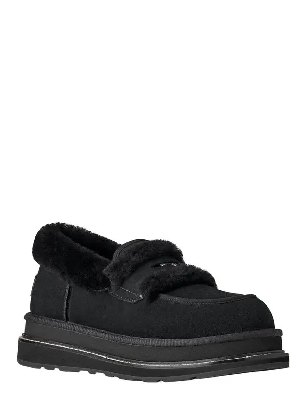 UGG X Sacai Genuine Shearling Trim Penny Loafer - Black