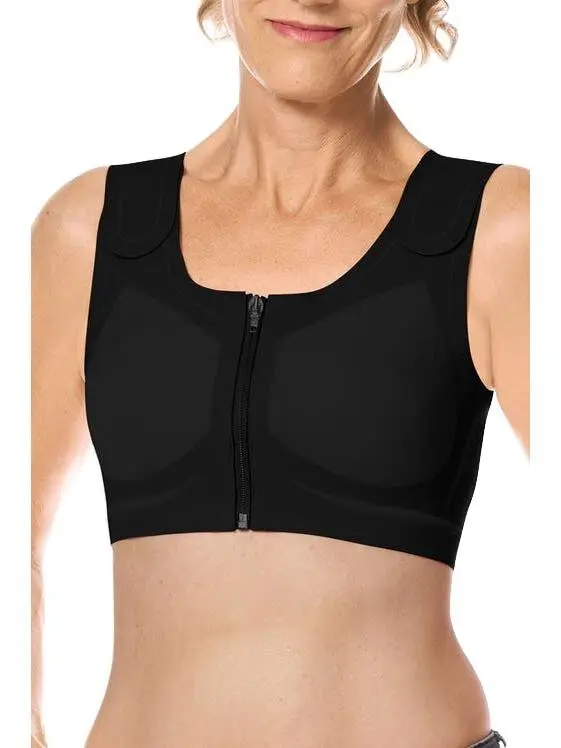 AMOENA Lymph Flow Wire-free Front Closure Bra - Black