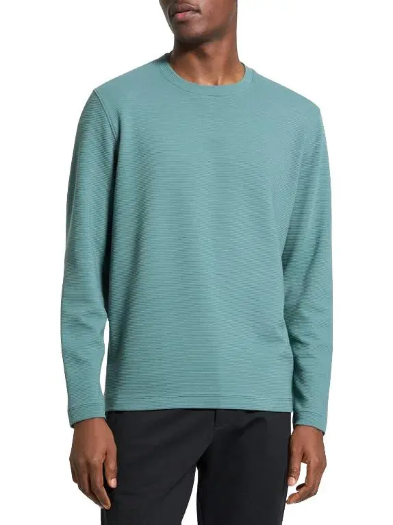 Theory Delroy Textured Long Sleeve T-shirt - Feldspar Green
