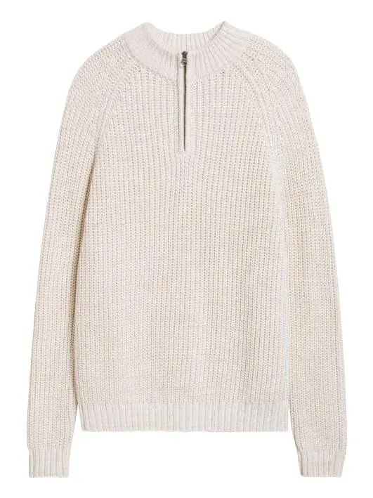 Rails Stratton Quarter Zip Sweater - Snowdrift Marled
