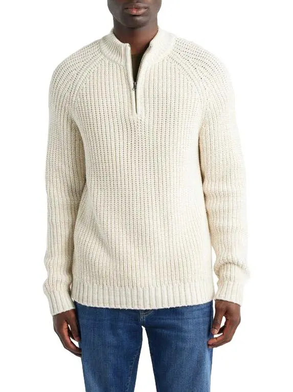Rails Stratton Quarter Zip Sweater - Snowdrift Marled