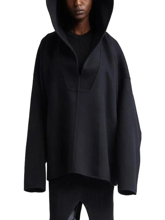 Rick Owens Hooded Cashmere Pullover - Black