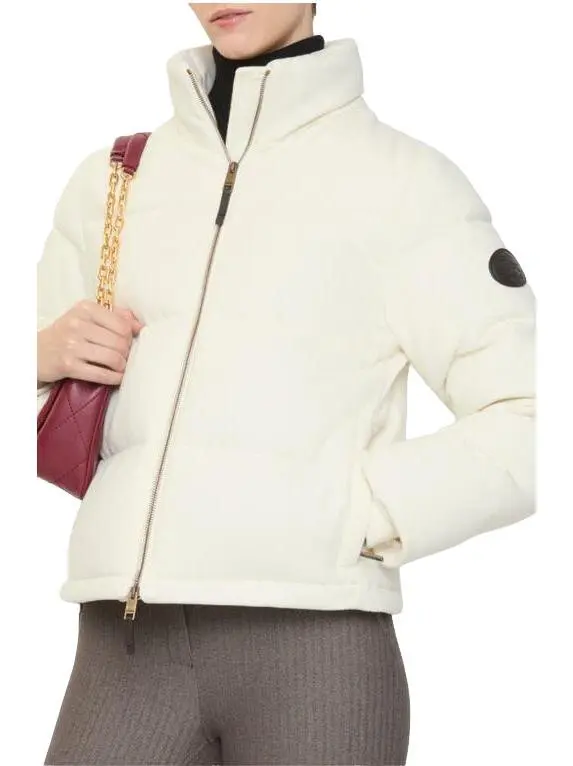 Burberry Cashmere Ambleside Puffer Jacket - Ice White