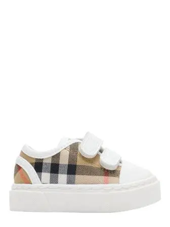 Burberry Check Cotton Canvas Sneakers - Sand Beige