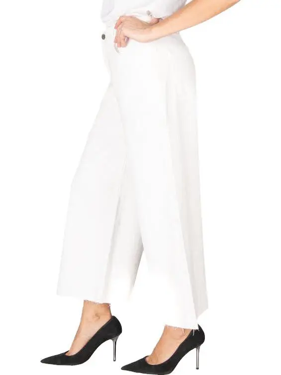 Fidelity Denim Ziggy Crop Oversized Jeans - Optic White