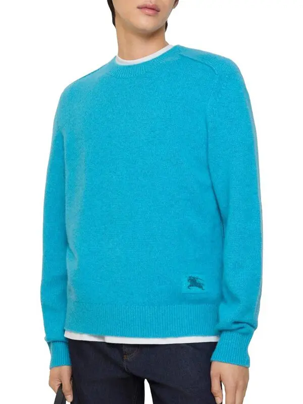 Burberry Cashmere Crew-neck Sweater - Atom Blue